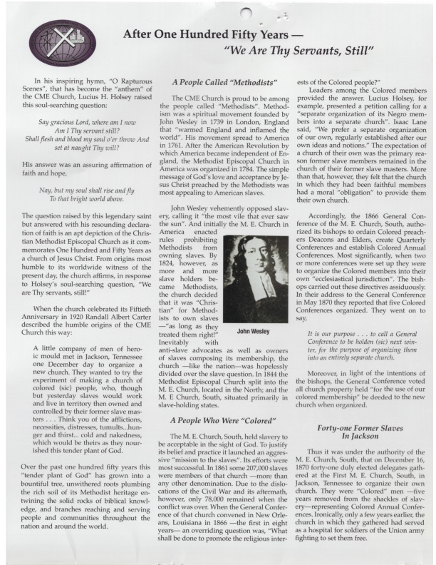 History of the Christian Methodist Episcopal Church | From the Rock Wall